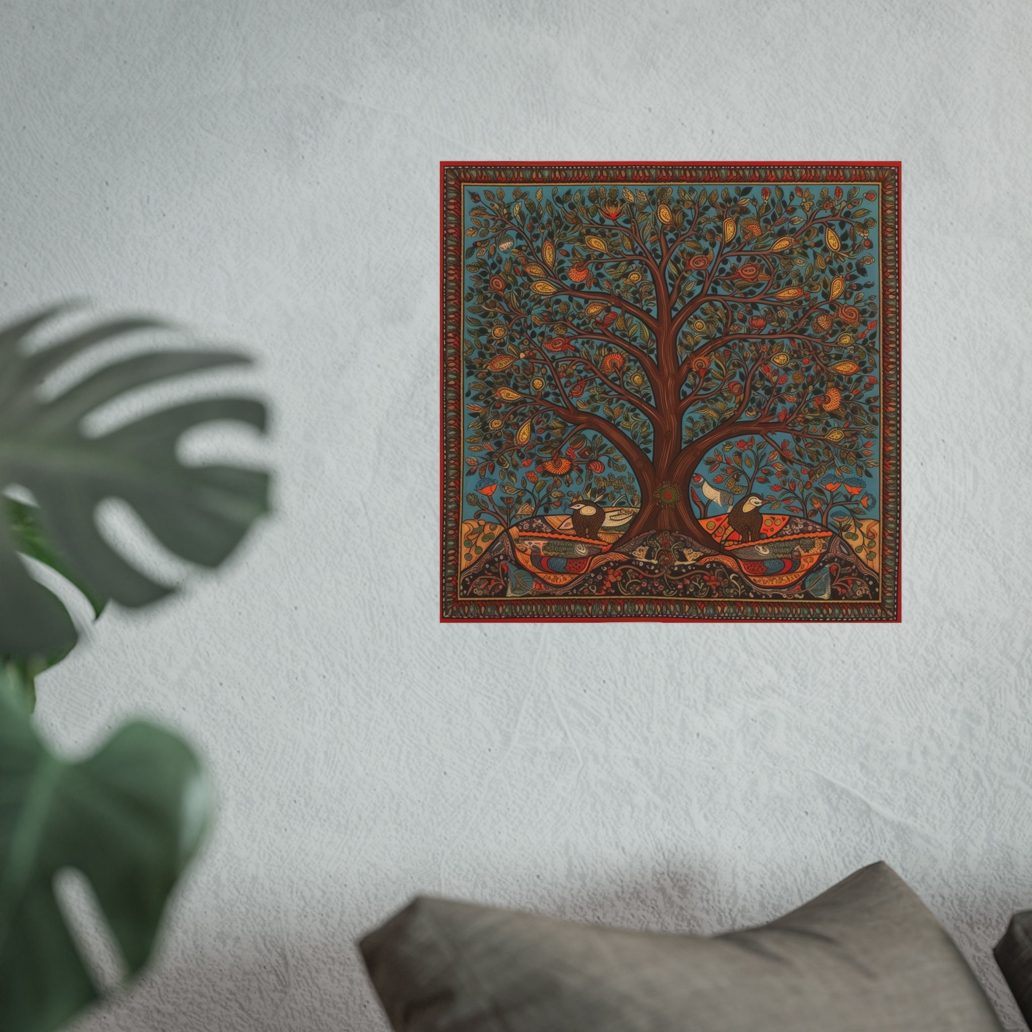 Indian Gond Style Painting of Tree of Life, Madhya Pradesh India ...