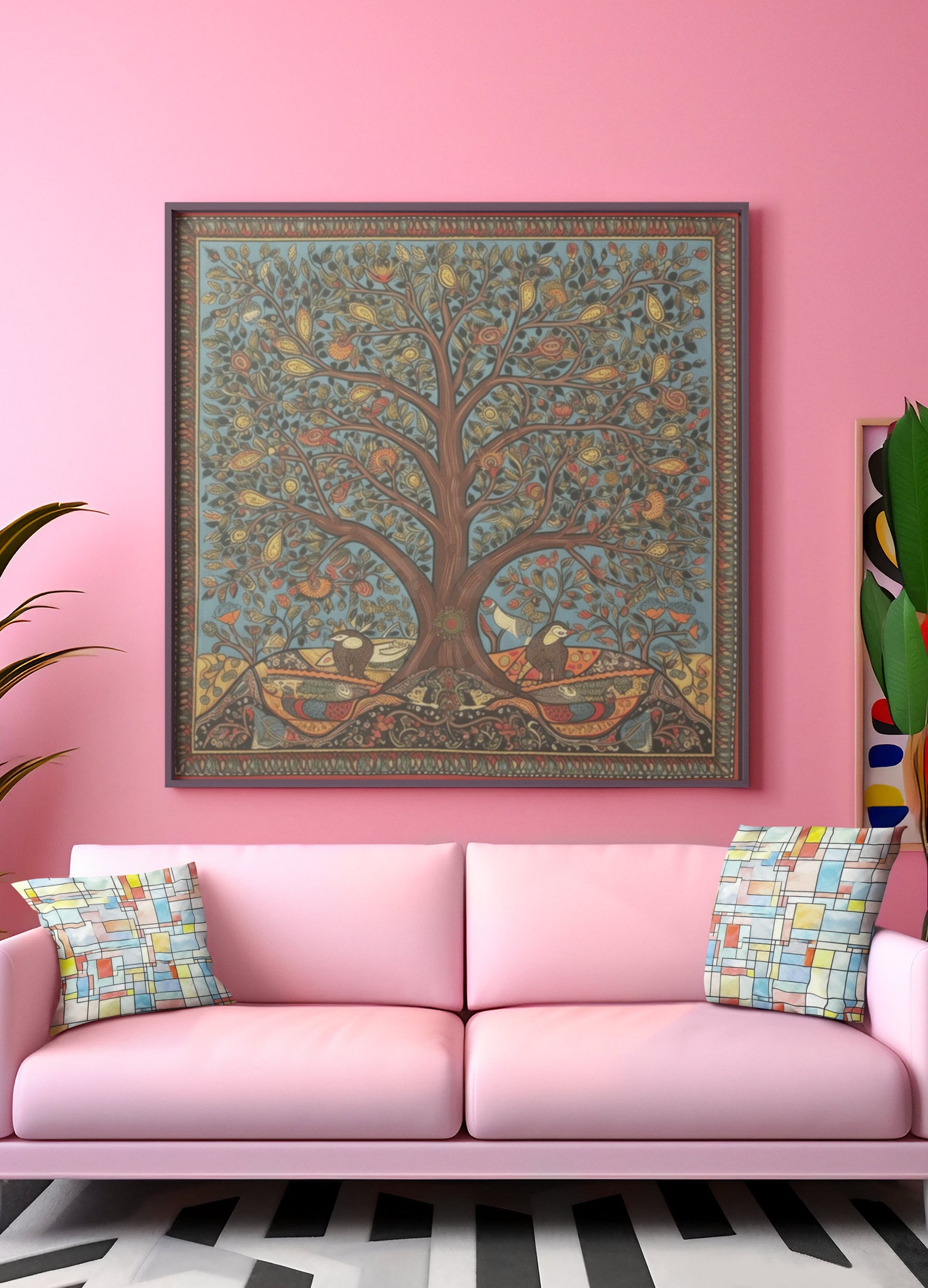 Tree of Life Indian Gond Style Painting Gift Madhya Pradesh India ...