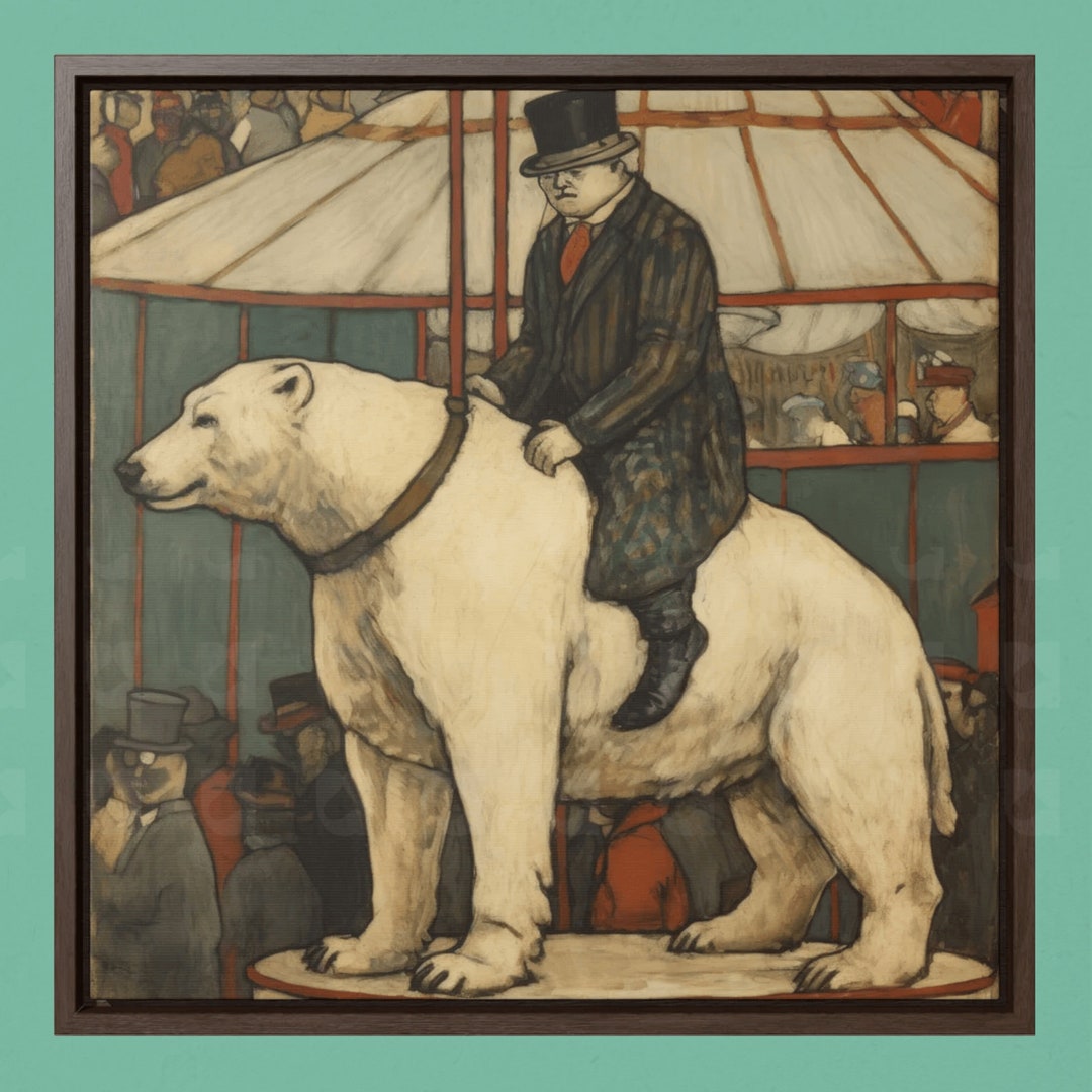 Funny Polar Bear French Circus Whimsical Victorian Gift Cottagecore ...