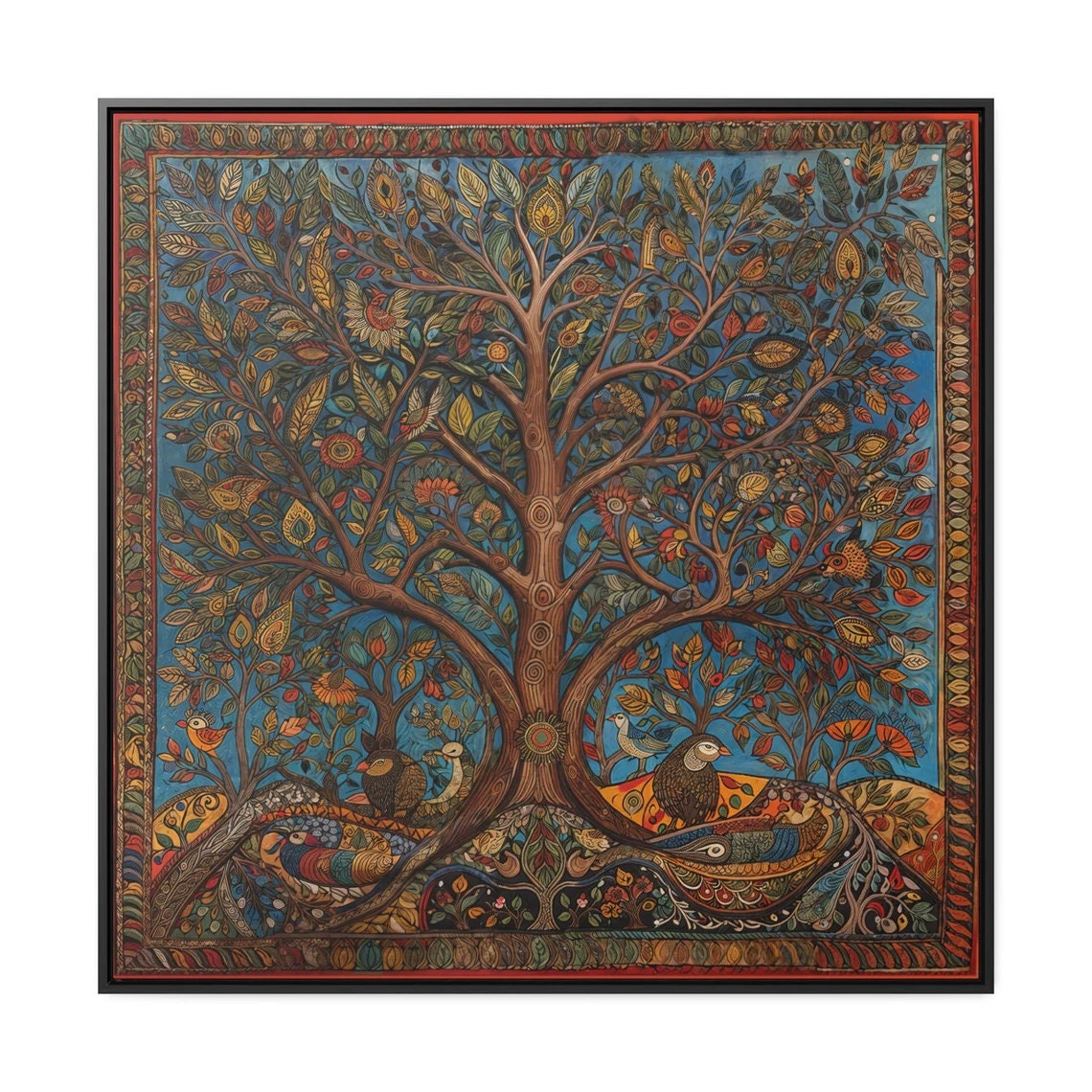 Tree of Life Indian Gond Style Painting Gift Madhya Pradesh India ...