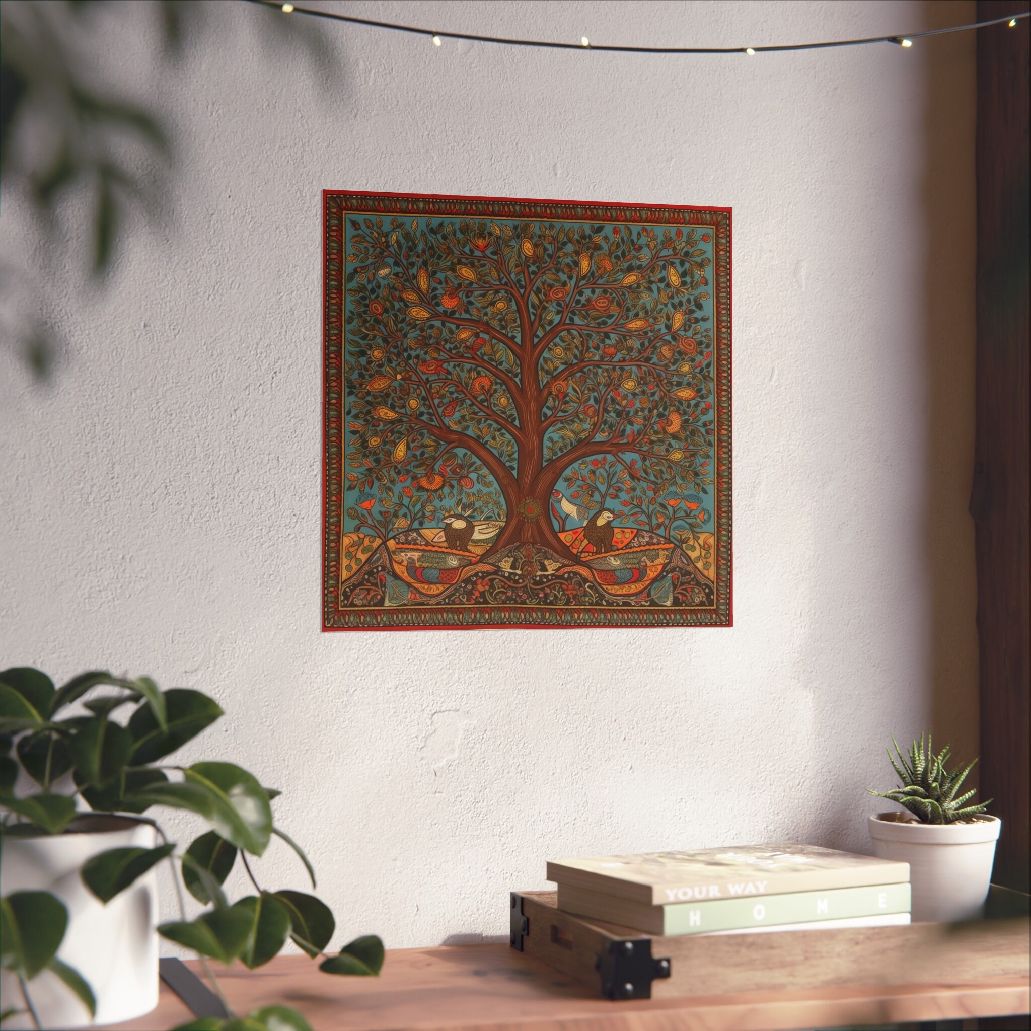 Indian Gond Style Painting of Tree of Life, Madhya Pradesh India ...