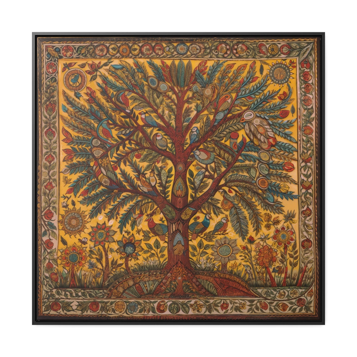 Tree of Life Indian Gond Style Painting Gift Madhya Pradesh India ...