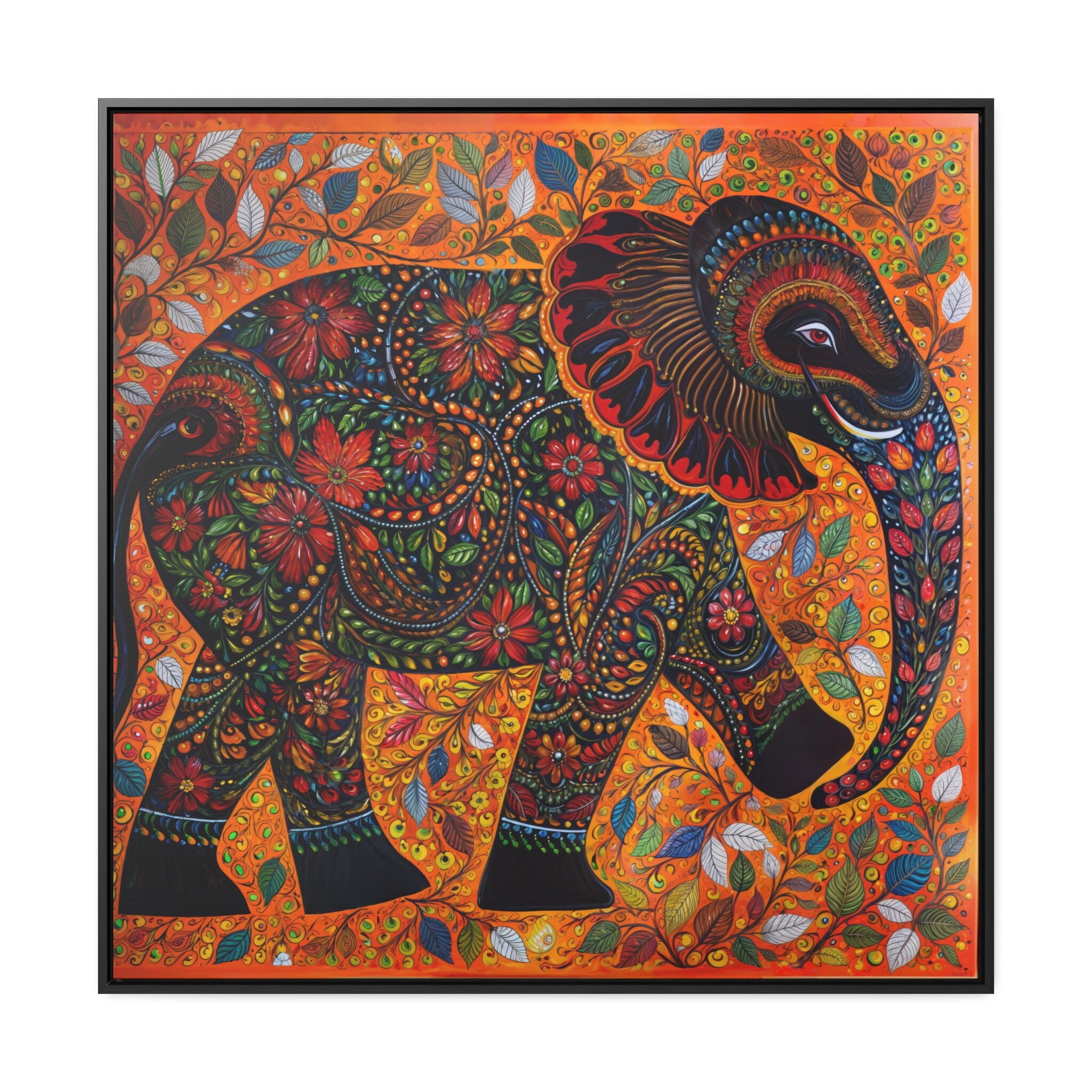Lord Ganesha Elephant Idol Indian Gond Style Painting Gift Madhya ...