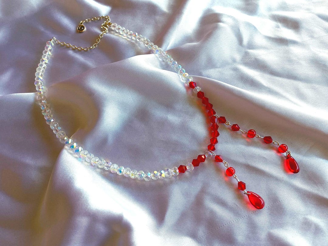 Halloween Iridescent Crystal Bloody Neck Necklace Gothoween Collection ...