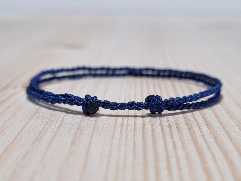 Dark Blue String Bracelet, Sliding Knot Bracelet, Something Blue ...
