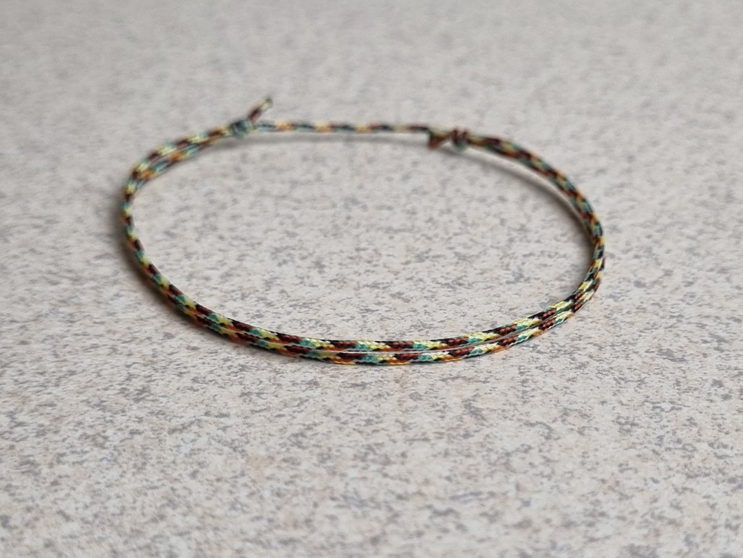 Thin Colorful String Bracelet, Simple Slip Knot Bracelet, Waterproof ...