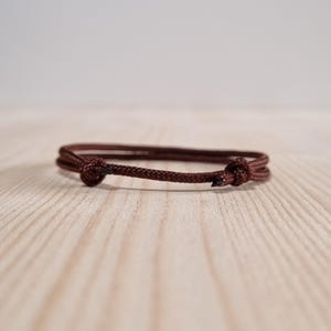Brown Cord Bracelet, Sliding Knot Bracelet, Double Slide Knot Bracelet ...