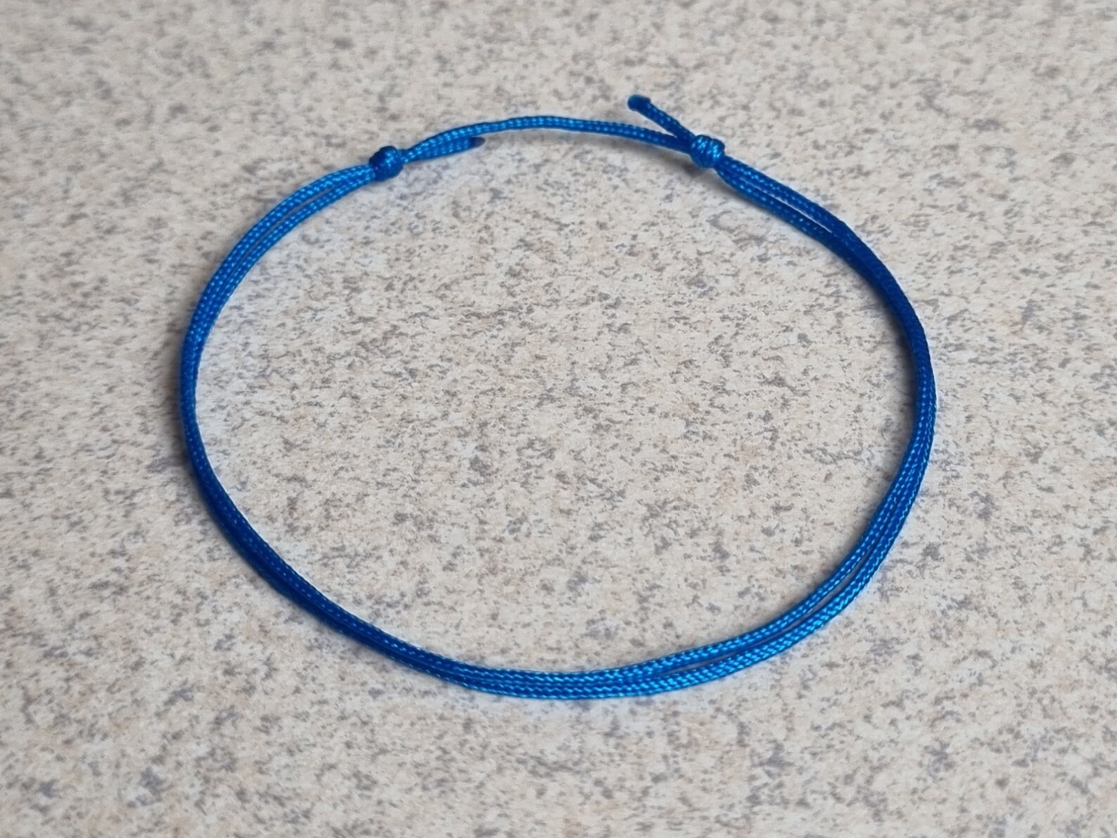 Thin Blue String Bracelet, Simple Slip Knot Bracelet, Waterproof Surfer ...