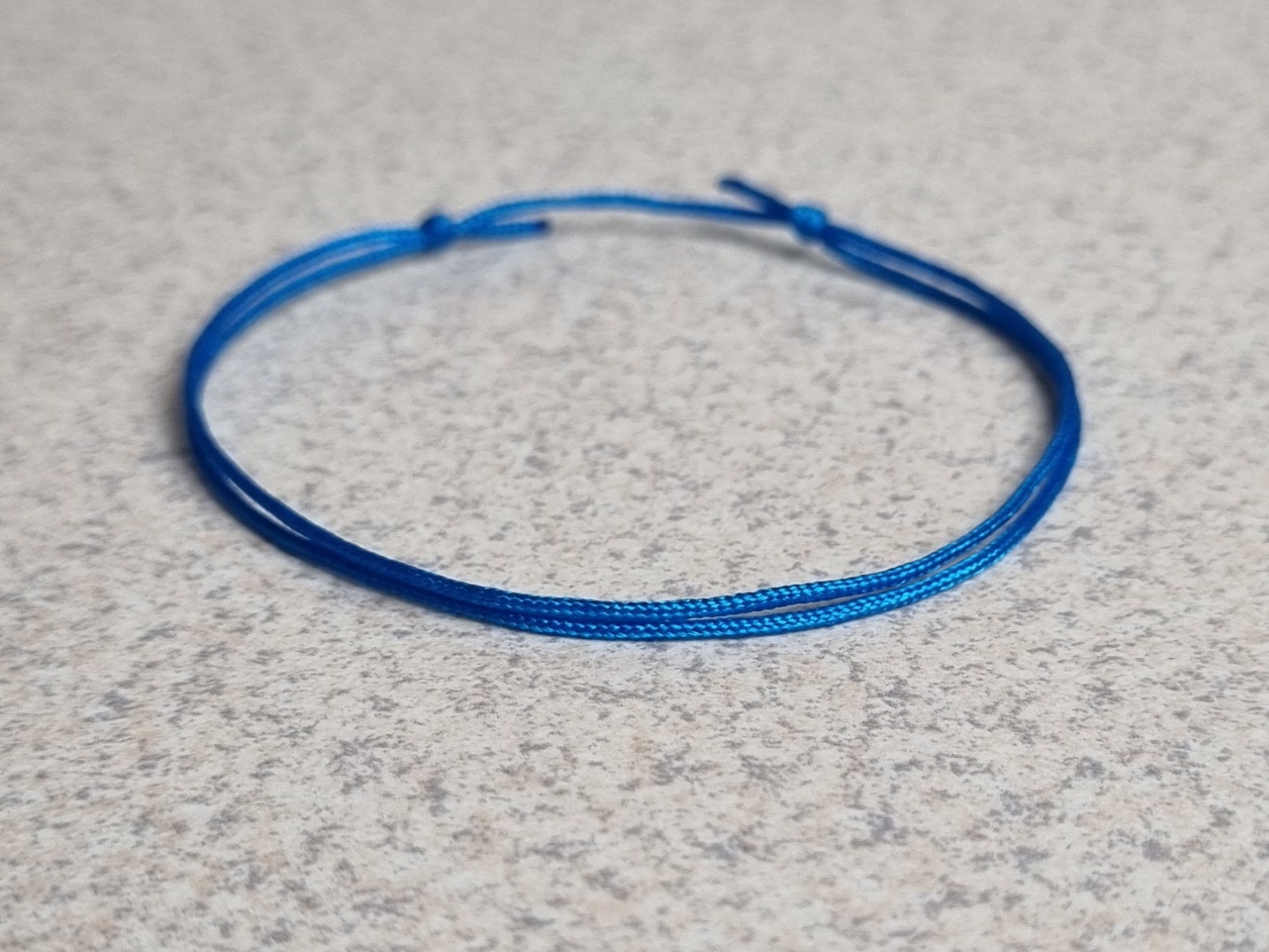 Thin Blue String Bracelet, Simple Slip Knot Bracelet, Waterproof Surfer ...