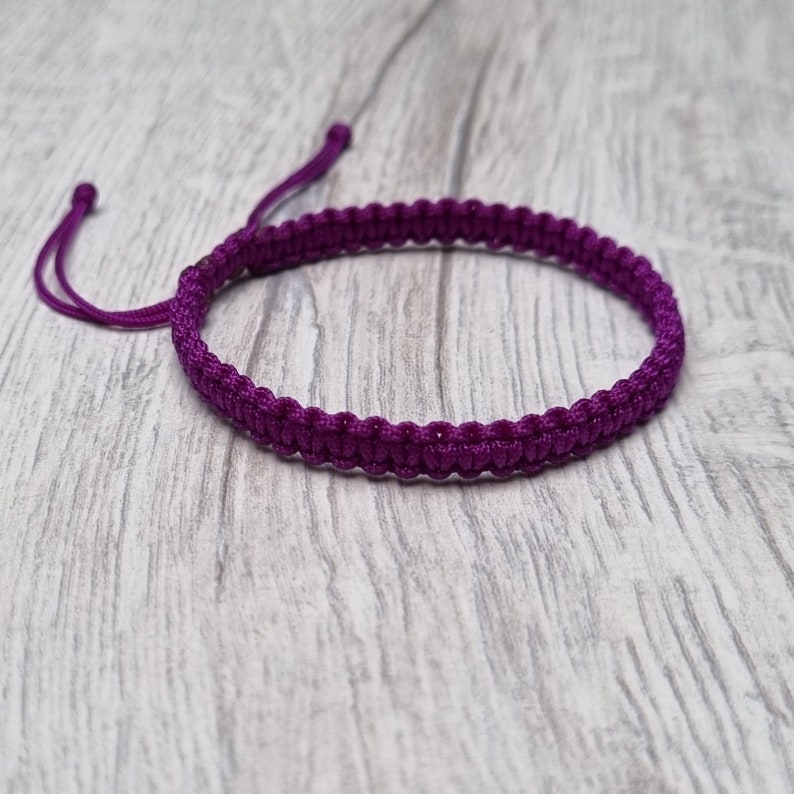 Macrame Friendship Bracelet, Square Knot Bracelet, Fabric Purple ...