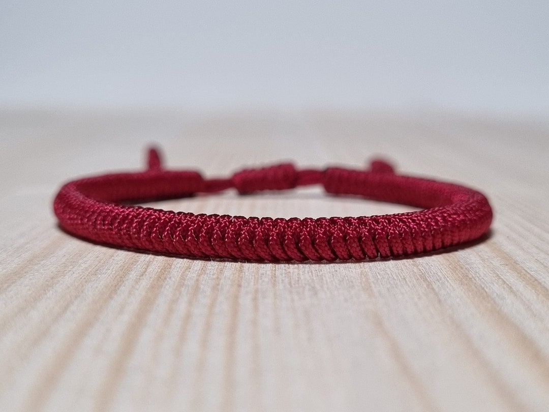 Tibetan Bracelet, Dark Red Bracelet for Protection, Homemade Jewelry ...