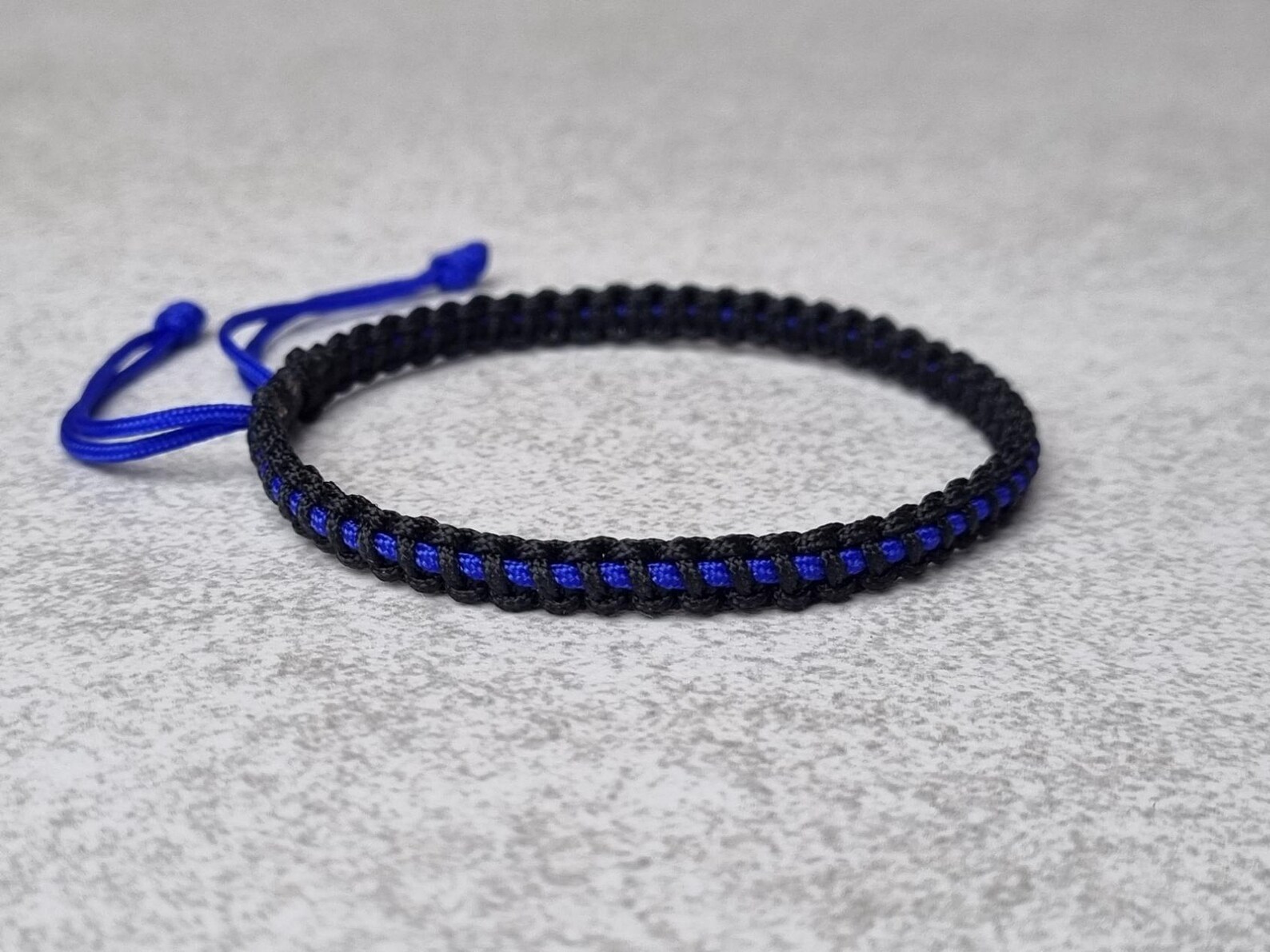Blue Line Bracelet, Police Officer Bracelet, Thin Macrame Bracelet ...