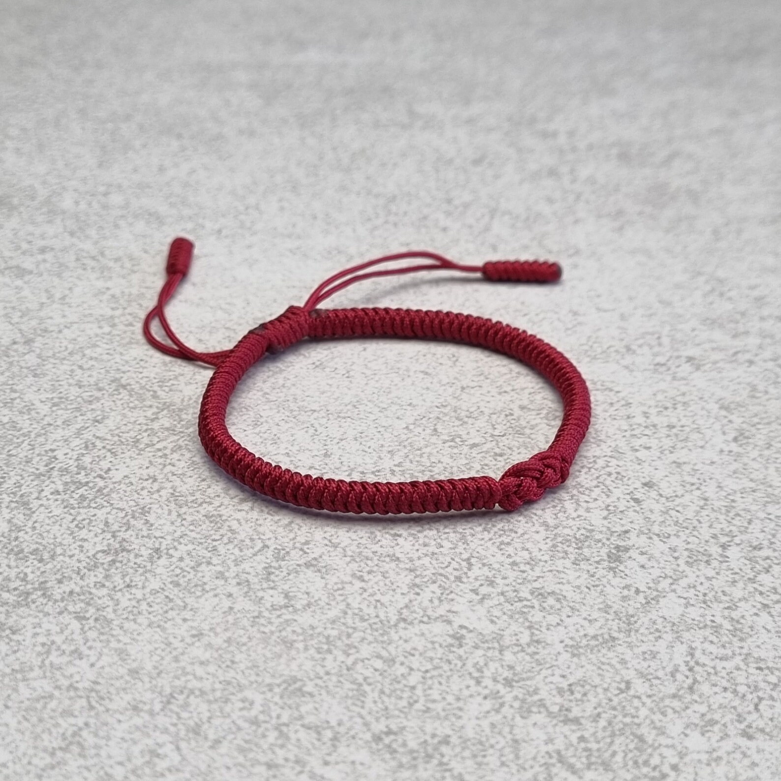 Tibetan Buddhist Bracelet, Dark Red Bracelet for Good Luck, Lucky Knots ...