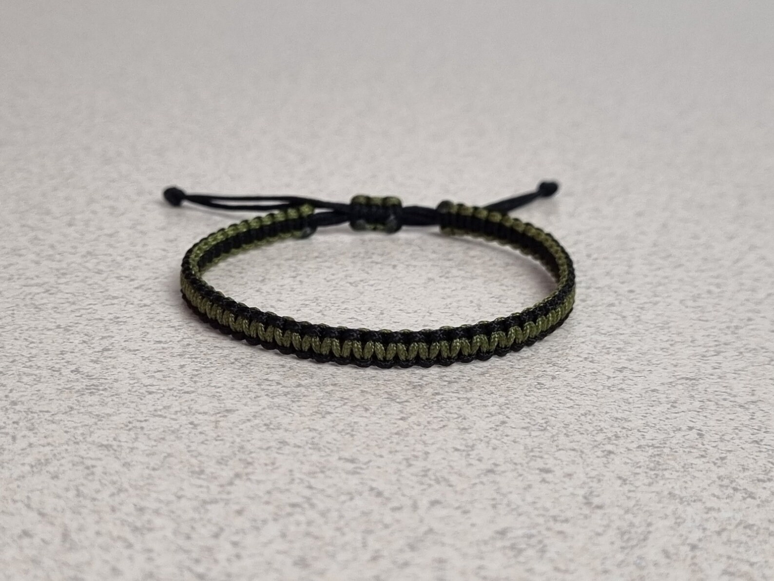 Two Colors Black and Army Green Macrame Bracelet, Adjustable Square ...