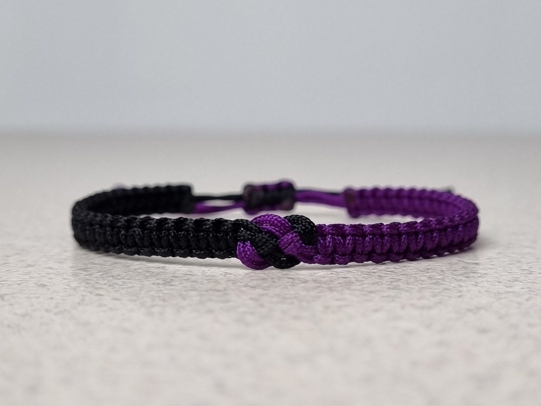 Square Knot Macrame Bracelet, Meaningful Friendship Bracelet, Two Colors Infinity Macrame ...