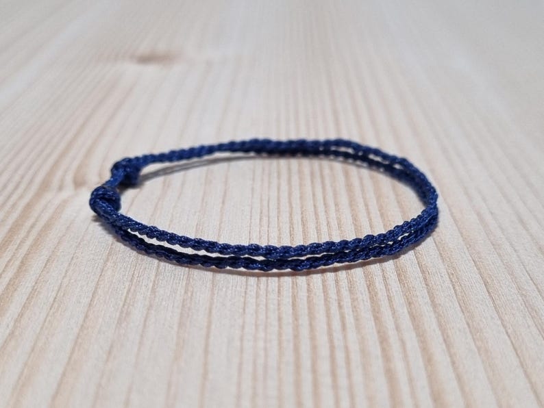 Dark Blue String Bracelet, Sliding Knot Bracelet, Something Blue ...