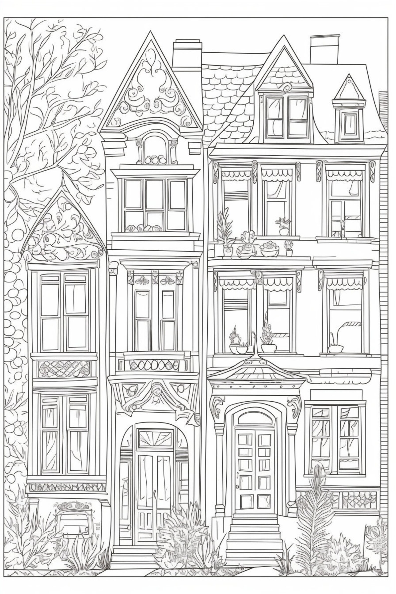 Houses Coloring Pages Collection Vol 1 30 Pages - Etsy