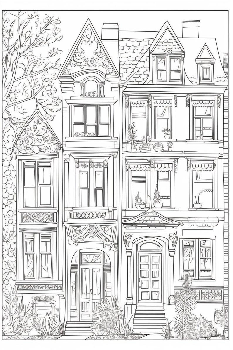 Houses Coloring Pages Collection Vol 1 30 Pages - Etsy
