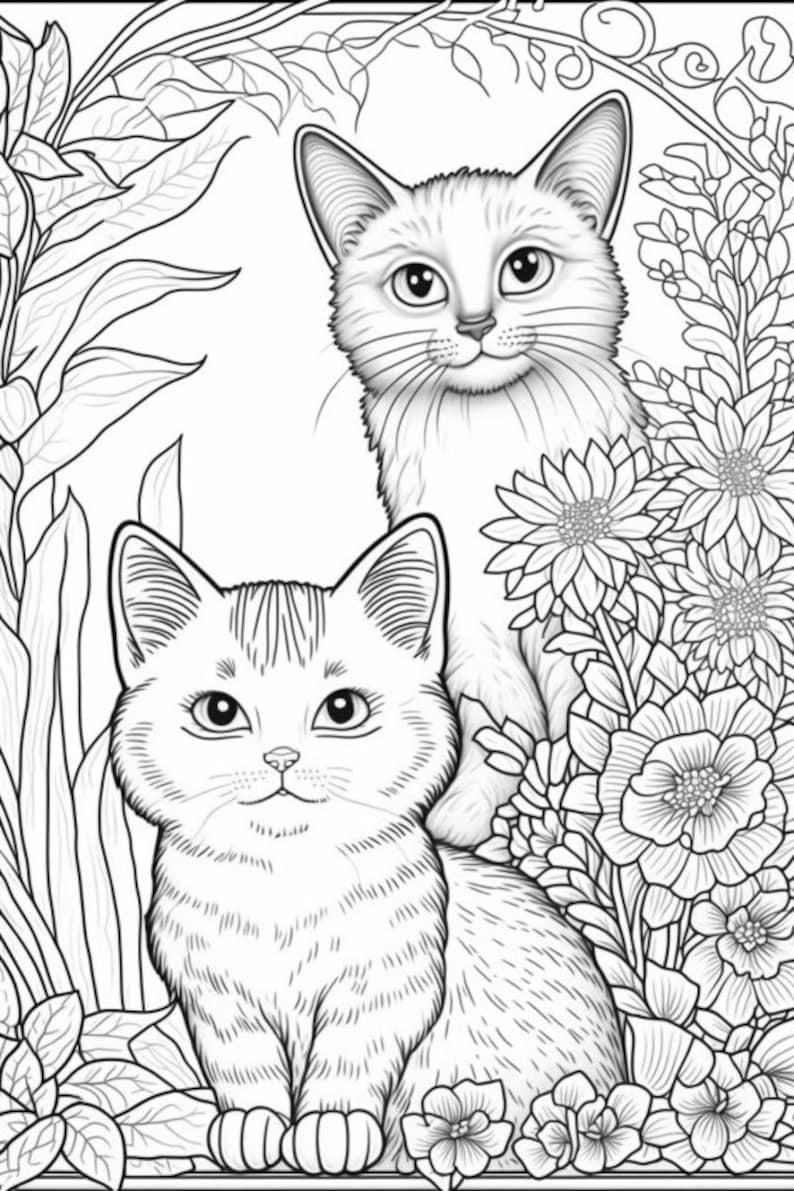 Cat Collection Vol 2 Coloring 20 Pages - Etsy