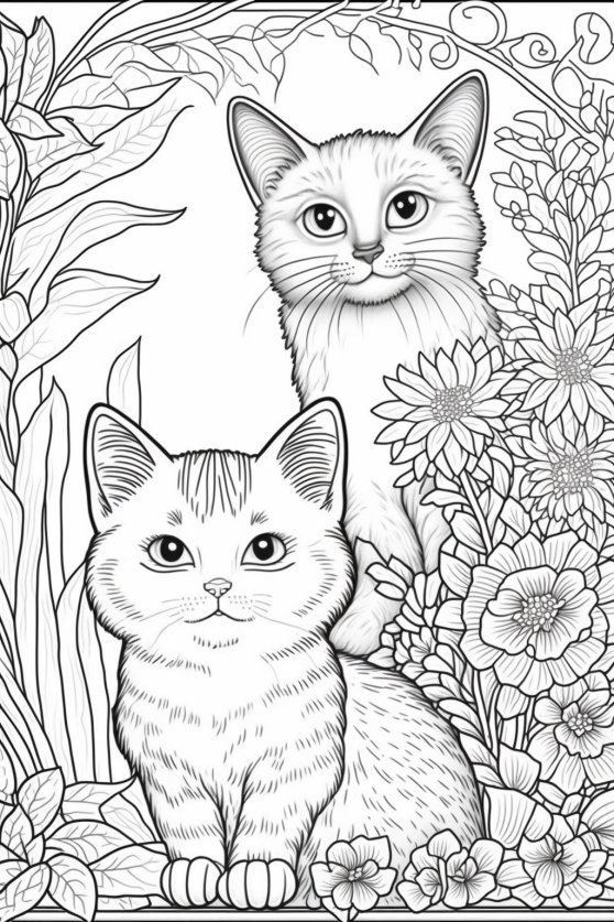 Cat Collection Vol 2 Coloring 20 Pages - Etsy