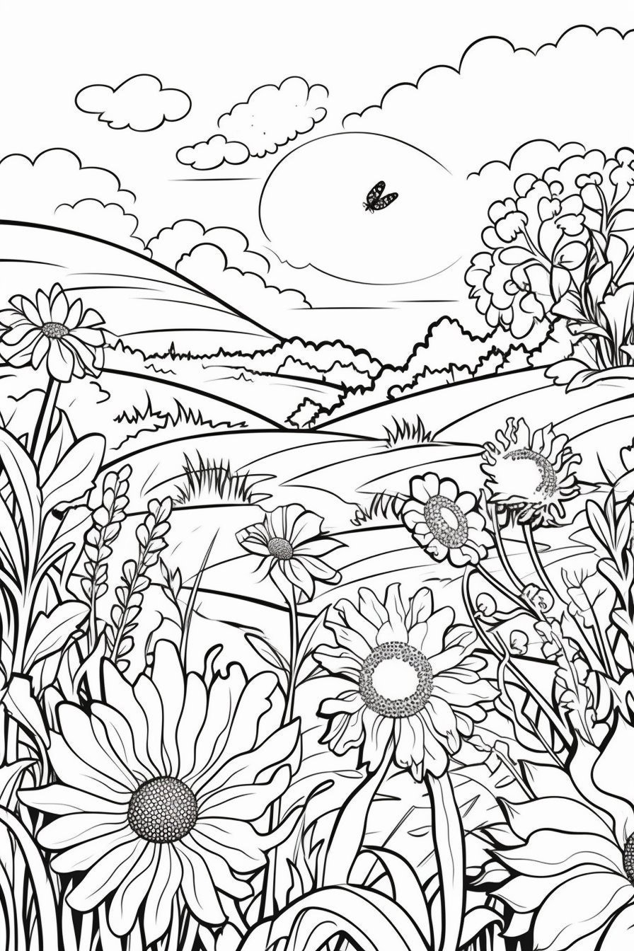 Nature Scenes Coloring Pages Collection 30 Pages Vol 1 - Etsy