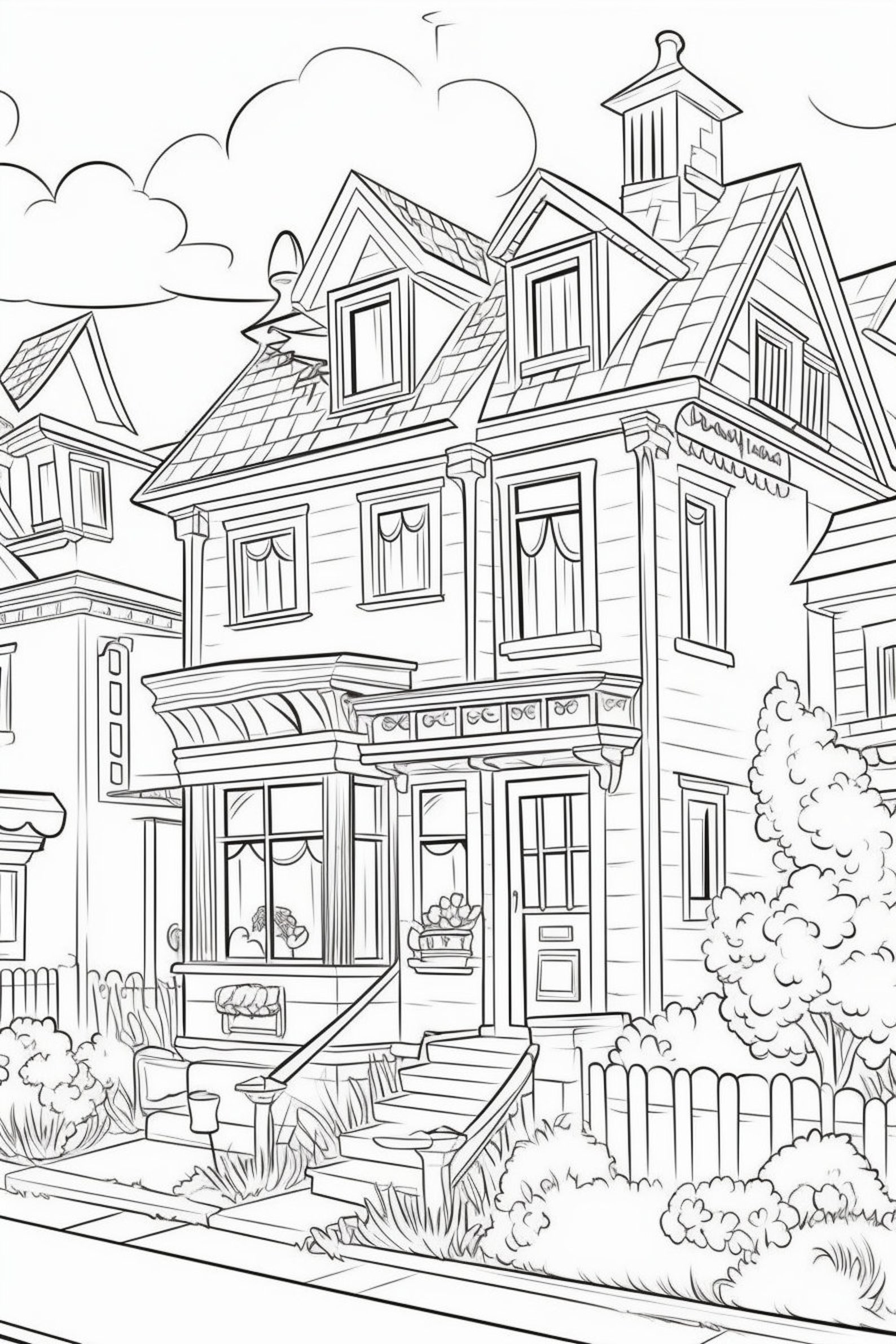 Houses Coloring Pages Collection Vol 1 30 Pages - Etsy