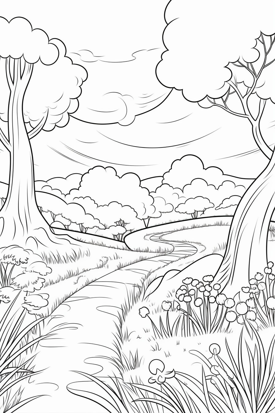Nature Scenes Coloring Pages Collection 30 Pages Vol 1 - Etsy