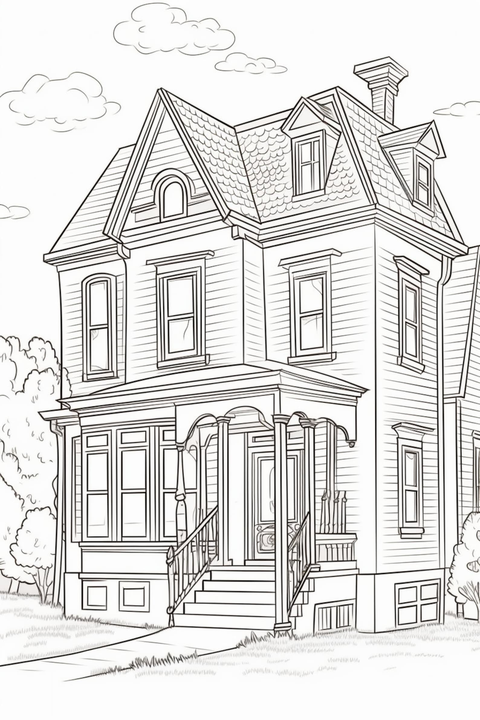 Houses Coloring Pages Collection Vol 1 30 Pages - Etsy