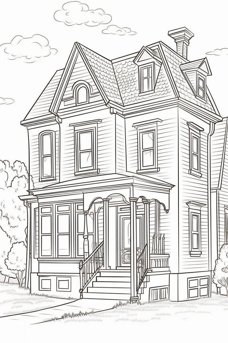 Houses Coloring Pages Collection Vol 1 30 Pages - Etsy