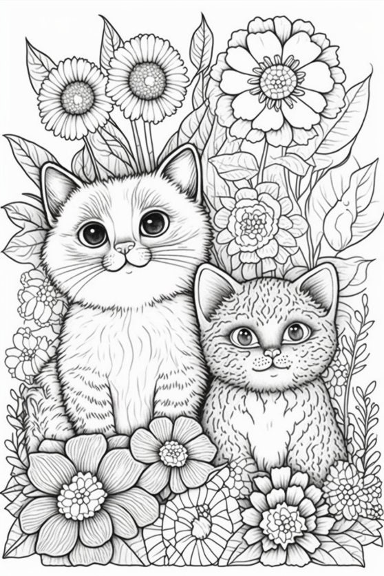 Cat Collection Vol 2 Coloring 20 Pages - Etsy