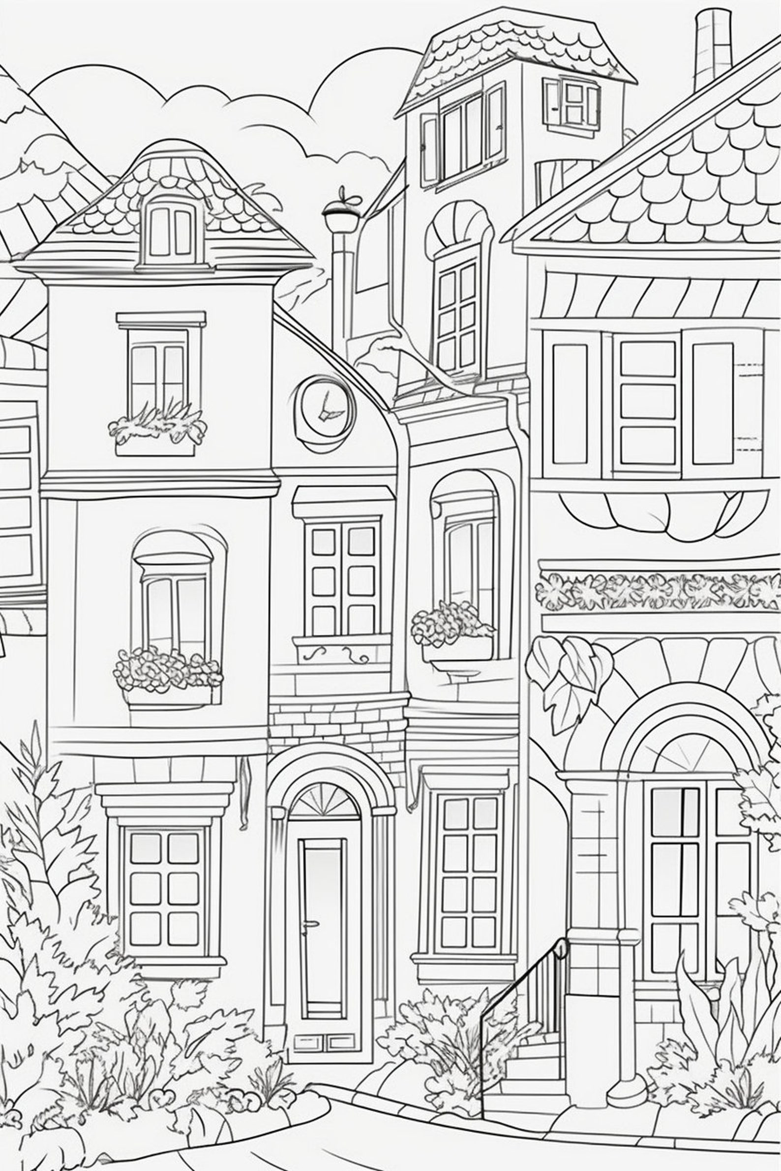 Houses Coloring Pages Collection Vol 1 30 Pages - Etsy