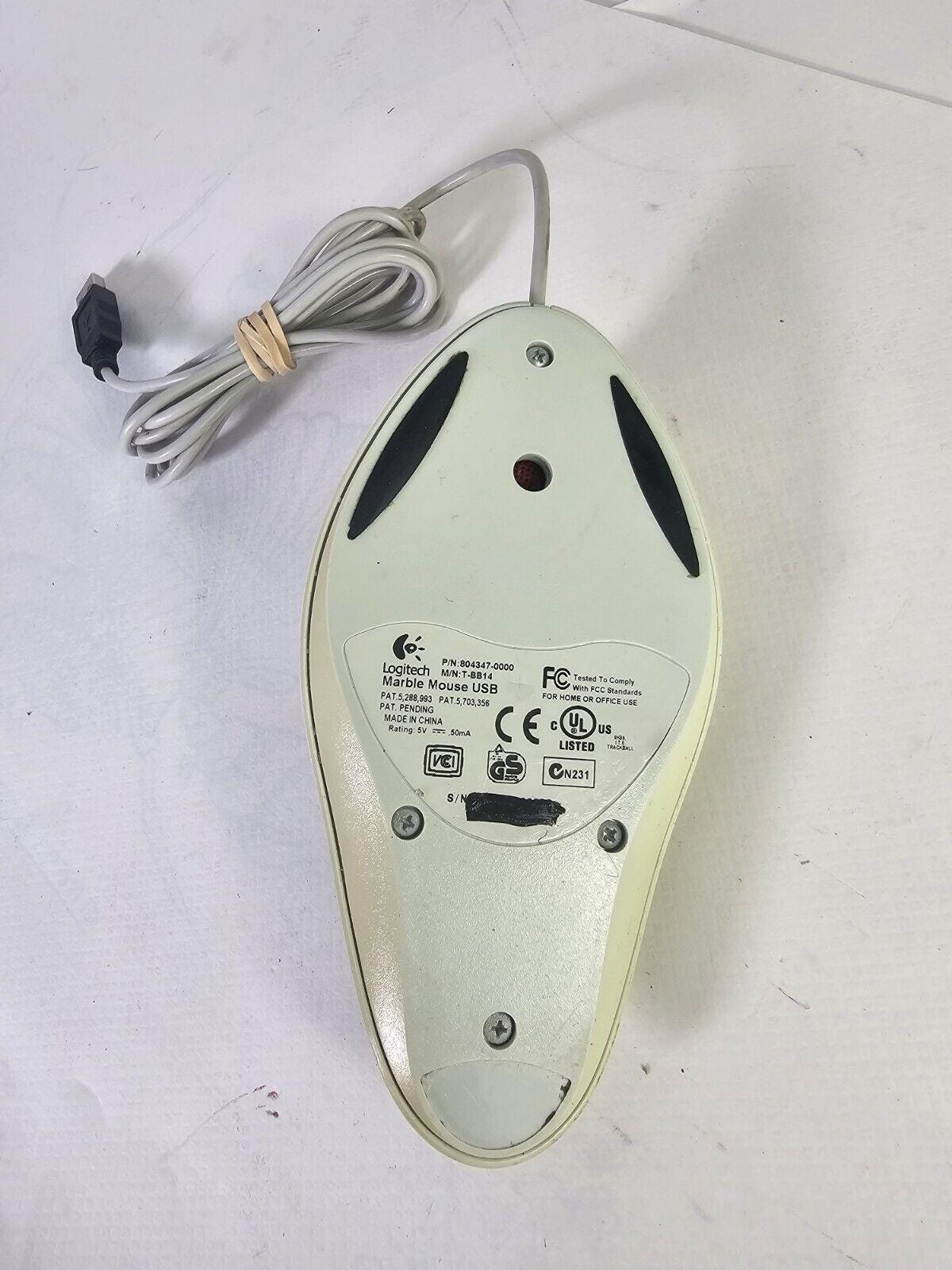 Logitech T-BB14 Trackball Red Marble Mouse USB Ambidextrous 804347-0000 ...