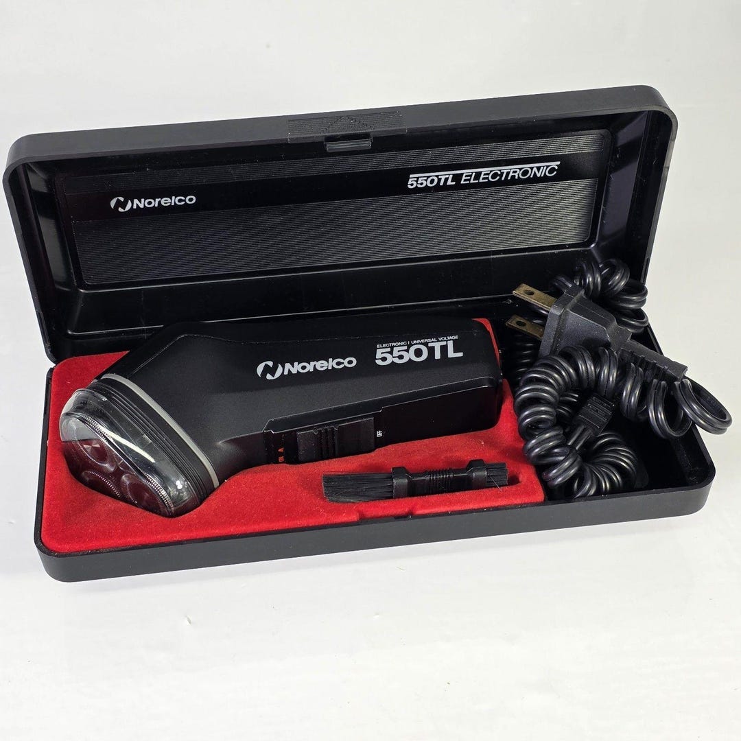 Vtg Philips Norelco 550TL Electronic Razor Electric Shaver Triple Head ...