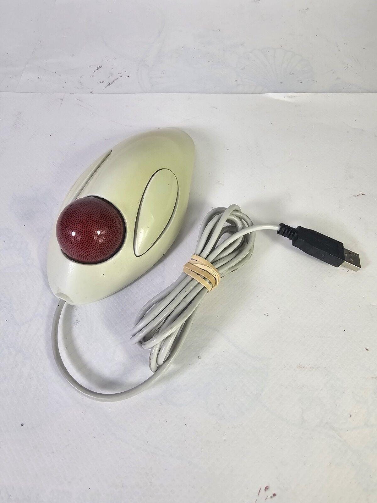 Logitech T-BB14 Trackball Red Marble Mouse USB Ambidextrous 804347-0000 ...