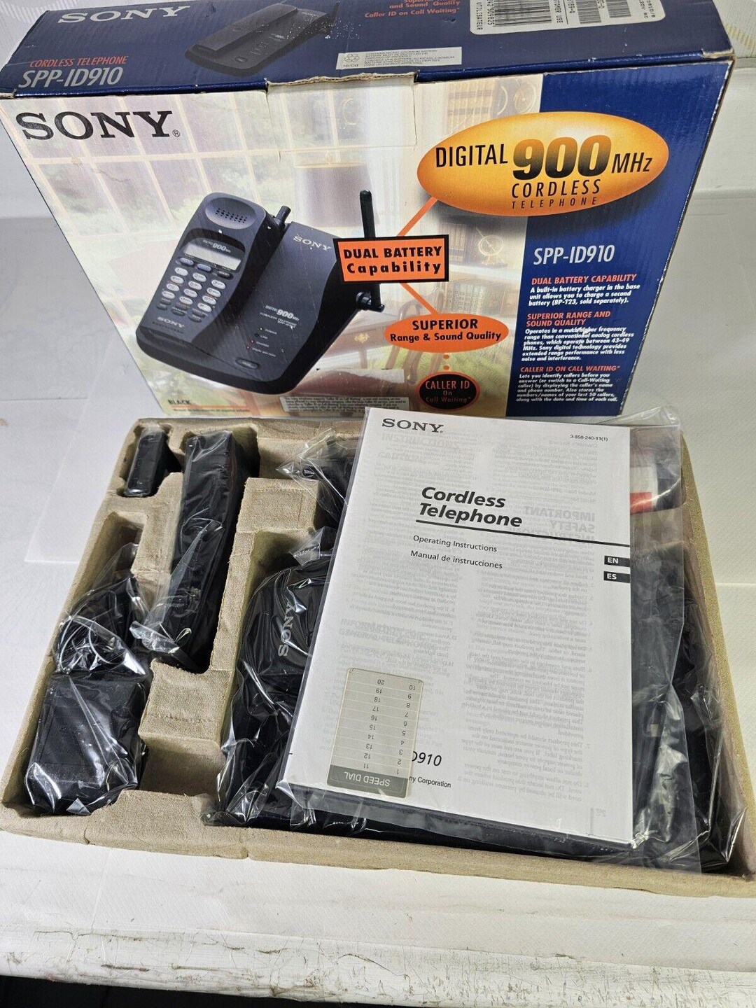 Sony Digital 900MHZ Cordless Phone Caller ID Call Waiting SPP-ID910 Complete Box - Etsy Canada