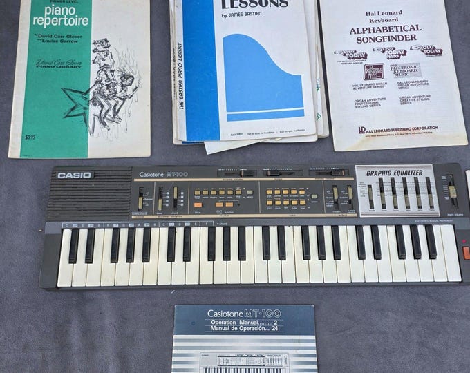 Vintage Casio Casiotone MT-100 Keyboard Synthesizer Graphic EQ Bundle - Etsy