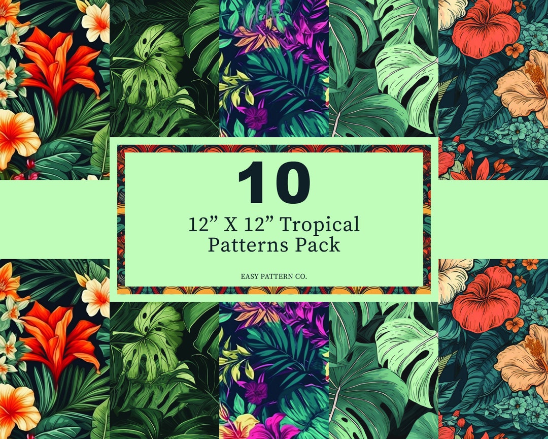 10 TROPICAL SEAMLESS PATTERNS Digital - Etsy