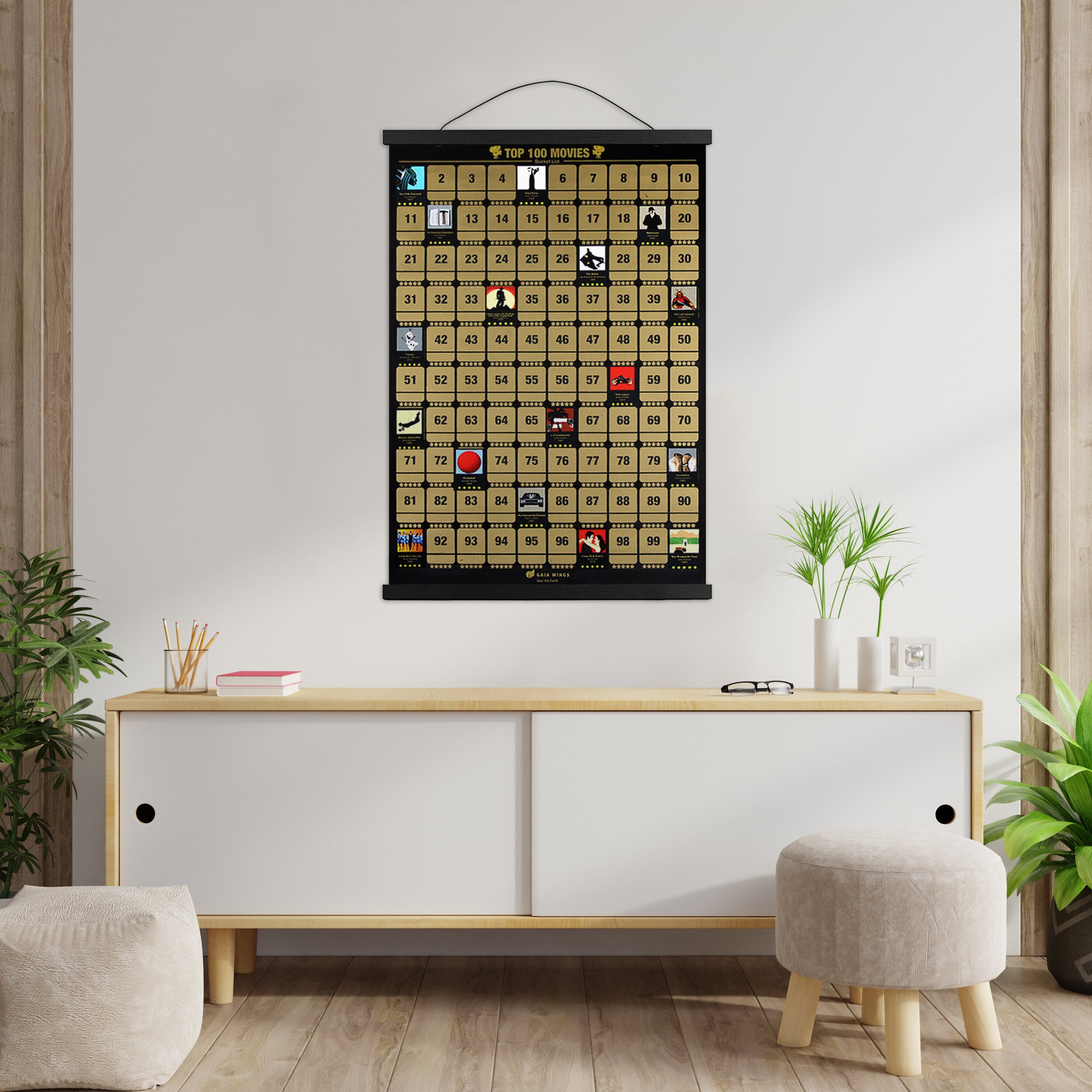 Top 100 Movies Scratch off Poster Includes Poster Frame 17" Long (black ...