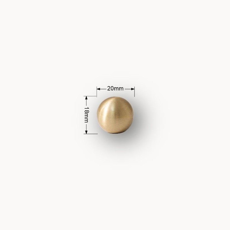 Solid Brass Round Cabinet Knobs: Modern Gold Ball Drawer Pulls - Etsy