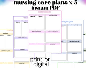 Nursing Care Plan Printable Template, Fillable PDF Page, for Canadian ...