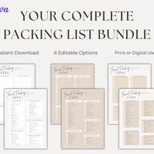 Beige Editable Travel Packing List | Print Your Packing List or Use It ...