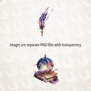 Watercolor Fantasy Books Clipart Wizard Book Stacks and Shelves. PNG ...