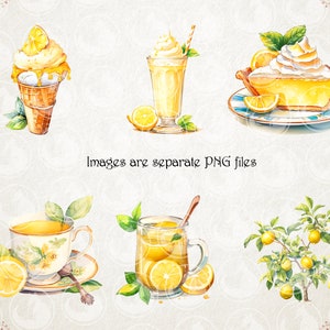 Lemon Watercolor Clipart Bundle, Craft Making, PNG Clipart, Junk ...