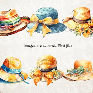 Watercolor Hats Clipart. Hat Styles Fashion PNG Format. Instant ...