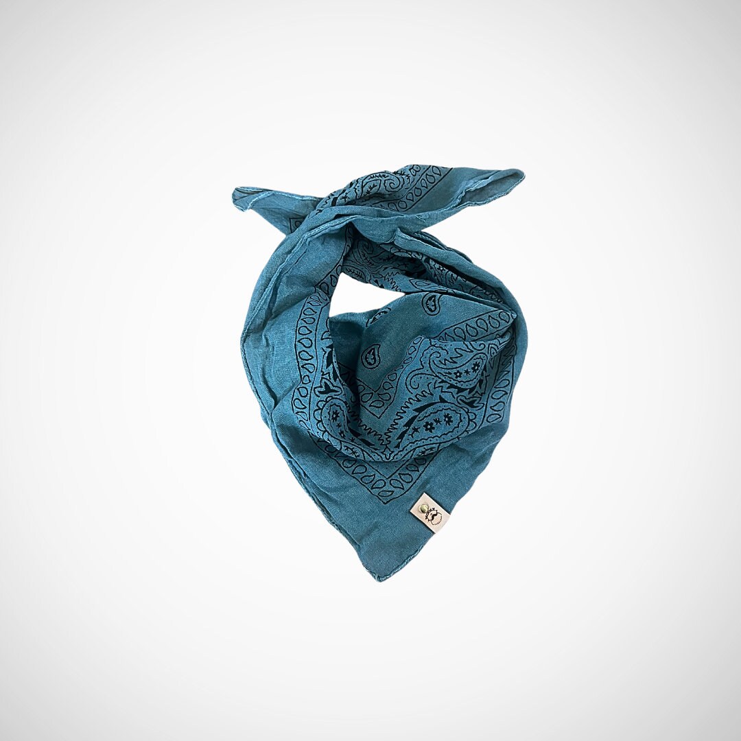 Wooly & Co.’s -BLUE LAGOON- Bandana, Hand Dyed Cotton Paisley "blue ...