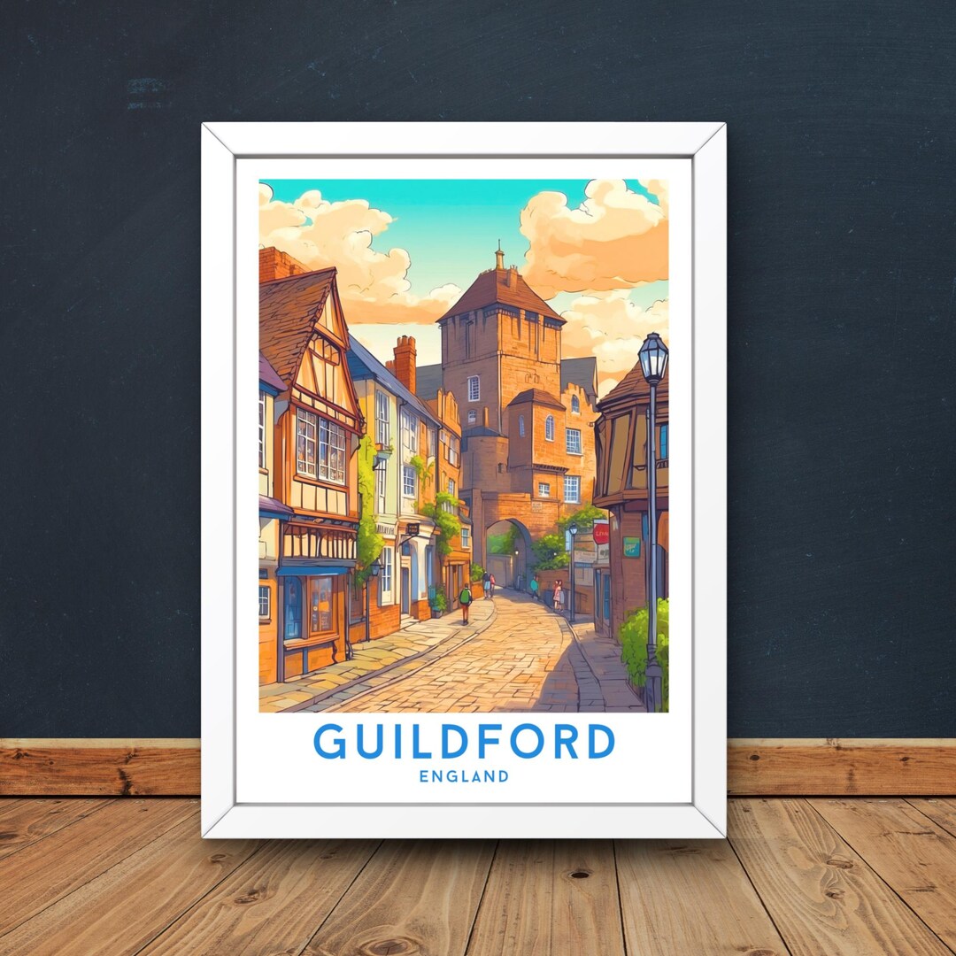 Guildford Castle England Poster Frame Wall Art, Guildford Castle ...