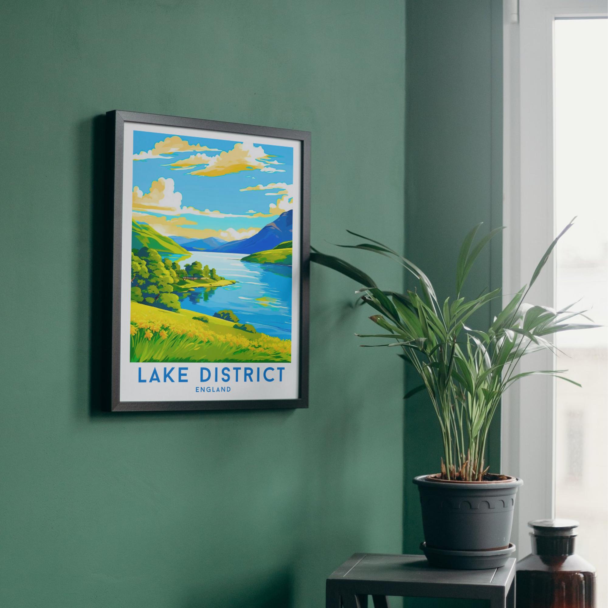 Lake District Print England Poster Frame Wall Art, Lake District ...