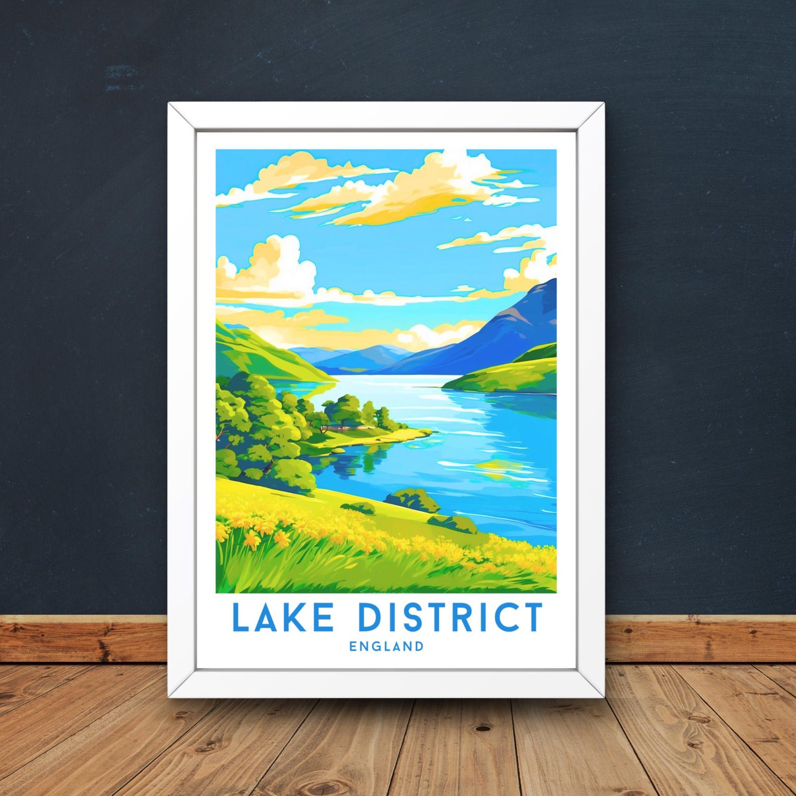 Lake District Print England Poster Frame Wall Art, Lake District ...