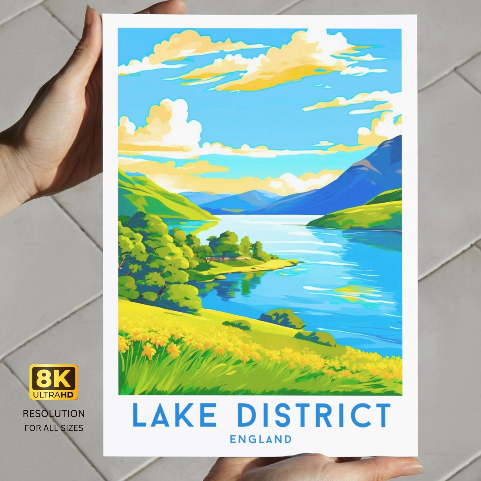 Lake District Print England Poster Frame Wall Art, Lake District ...