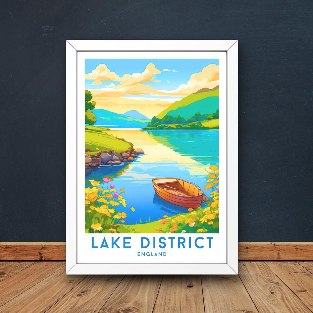 Lake District Print England Poster Frame Wall Art, Lake District ...